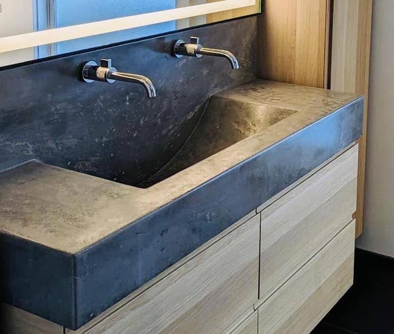 Concrete Sink Bathroom Vanity Custom Gray Concrete Ramp Bathroom