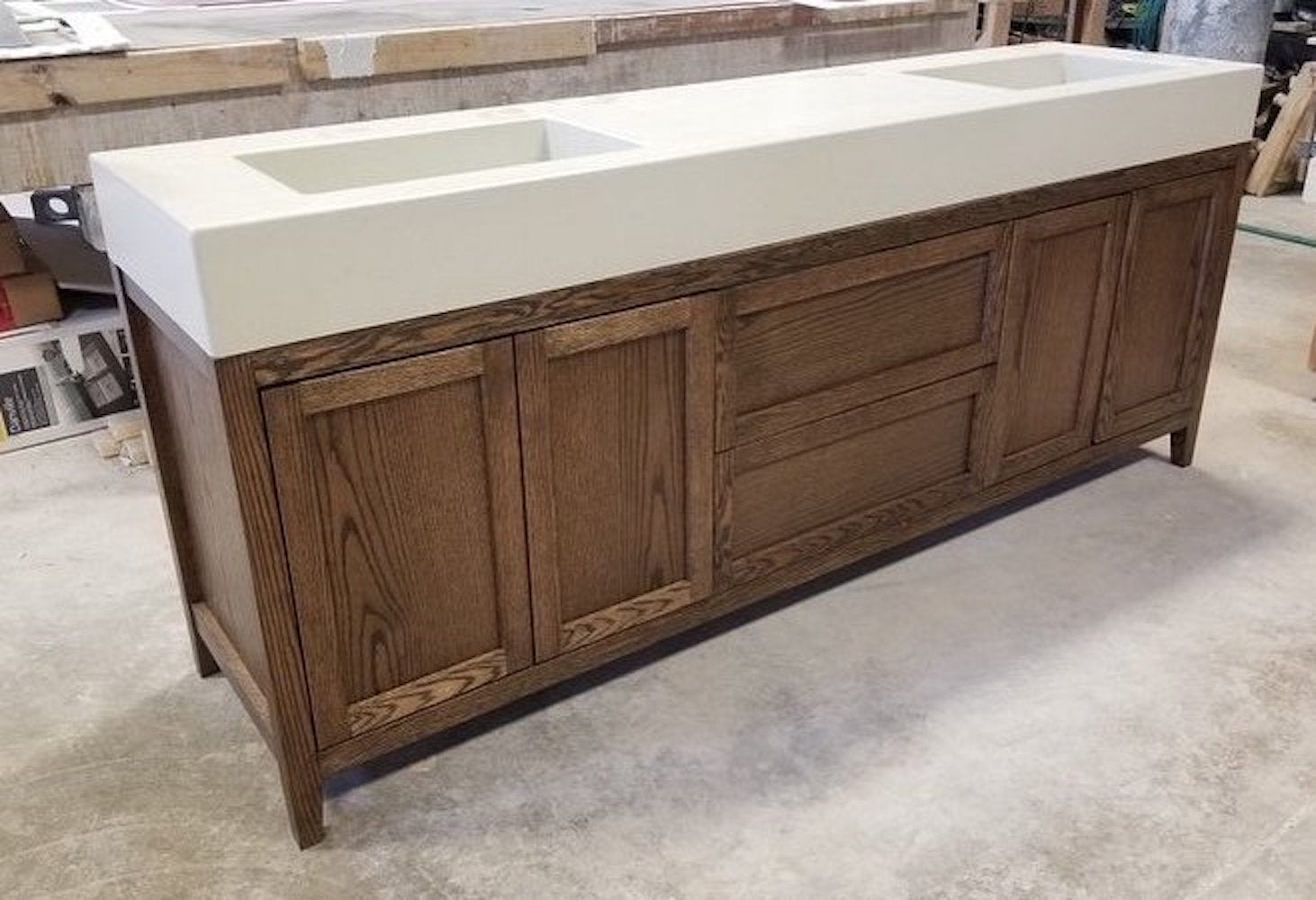 Custom Double Bathroom Vanity Tops | Concrete Vanity Tops – Wood and ...